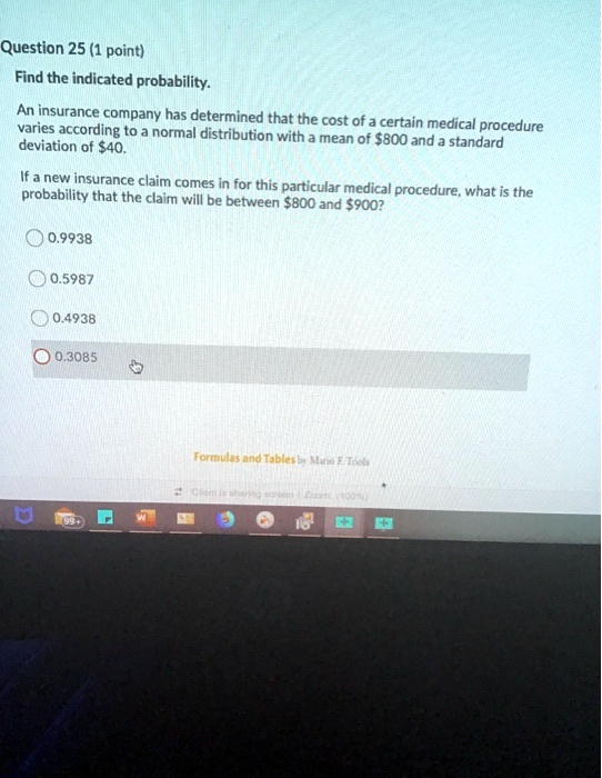 SOLVED: Question 25 (1 point) Find the indicated probability: An ...