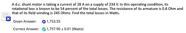 SOLVED: A d.c. shunt motor is taking a current of 28A on a supply of ...