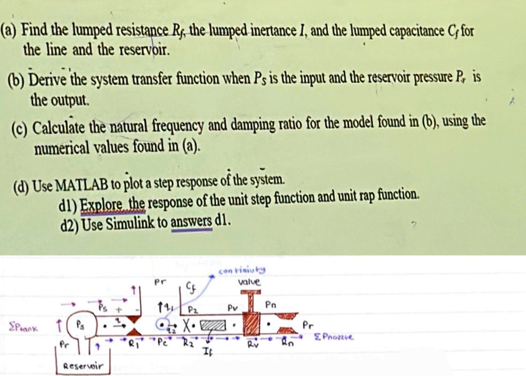 a find the lumped resistance ri the lumped inertance i and the lumped capacitance c for the line ...