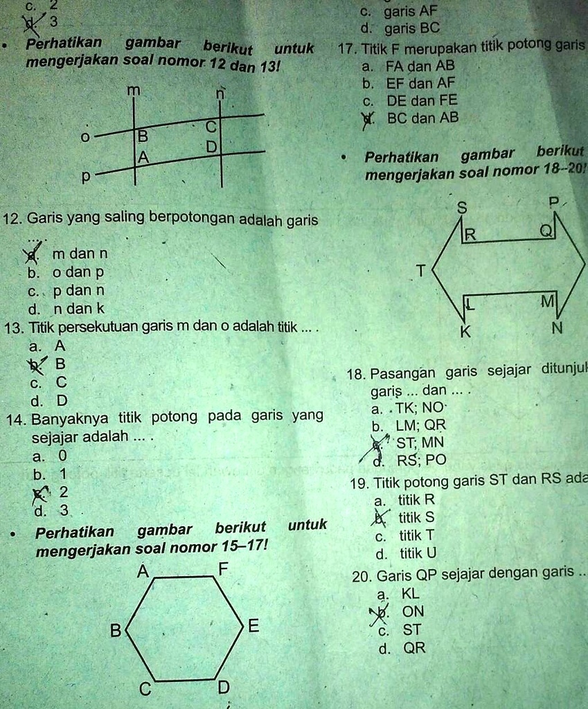 SOLVED: bantu jawab ya kak soal mtk kls 4 garis AF d garis BC ... SOLVED: bantu jawab ya kak soal mtk kls 4 garis AF d garis BC ...
