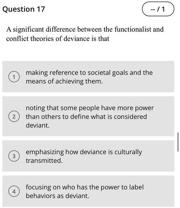 SOLVED: Question 17 /1 A significant difference between the ...