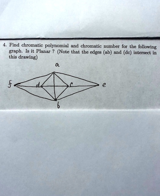 SOLVED: Find chromatic polynomial and chromatic number for the ... SOLVED: Find chromatic polynomial and chromatic number for the ...