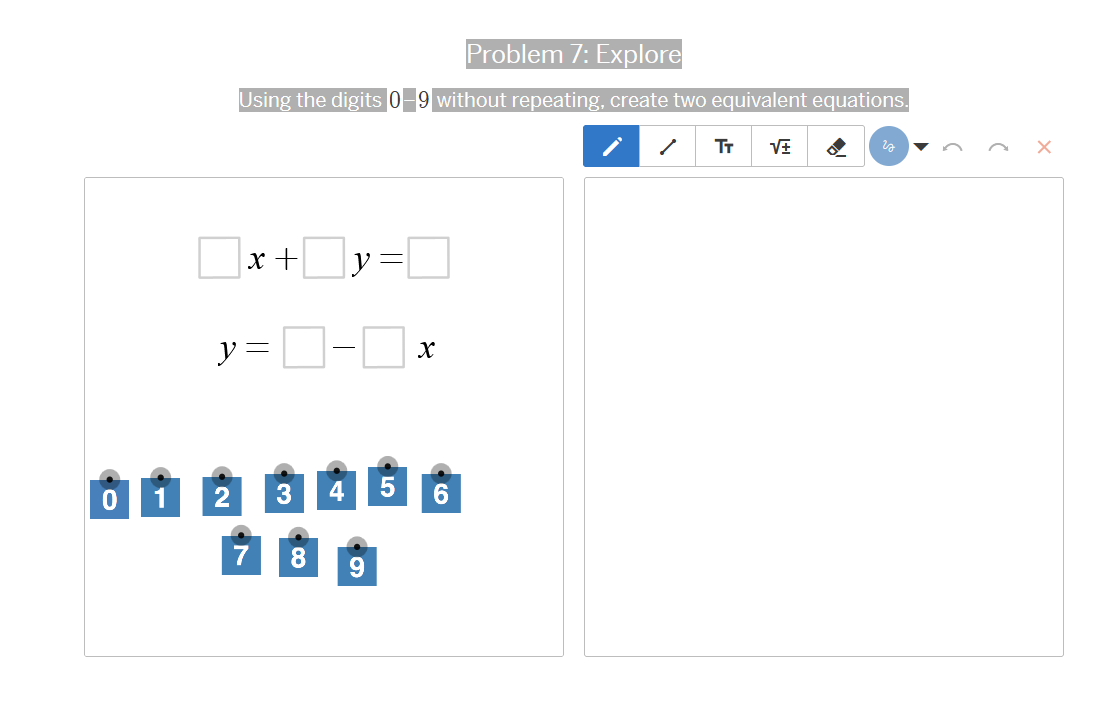 Problem 7: Explore Using the digits 0-9 without repeating, create two ... Problem 7: Explore Using the digits 0-9 without repeating, create two ...