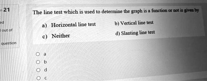SOLVED: The line test which is used to determine if a graph is a ...