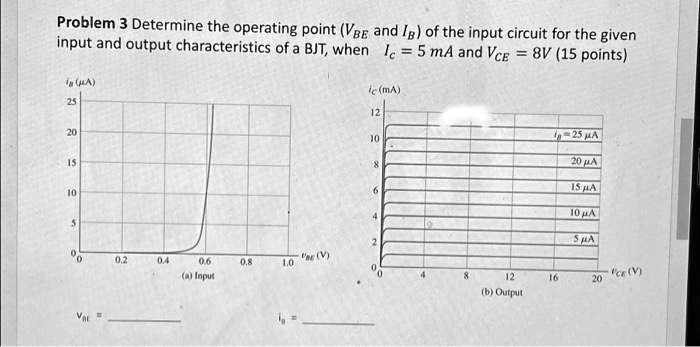 Solved Problem 3 Determine The Operating Point Vbe And Ig Of The Input Circuit For The Given