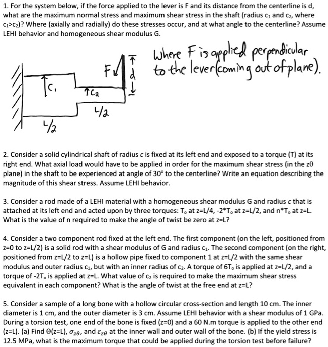 SOLVED: For the system below, if the force applied to the lever is F ...