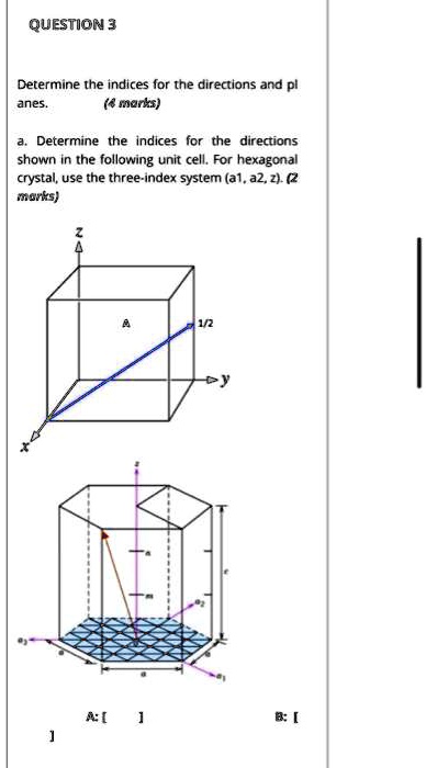 Question 3 Determine The Indices For The Directions And Planes In A Crystal Lattice Determine
