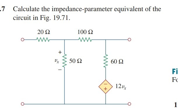 7 calculate the impedance parameter equivalent of the circuit in fig 1971