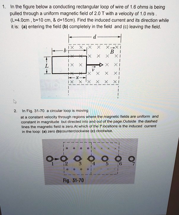 SOLVED: for 2 please give an explanation 1.In the figure below a conducting rectangular loop of ...