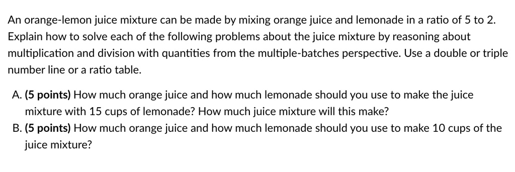an orange lemon juice mixture can be made by mixing orange juice and ...