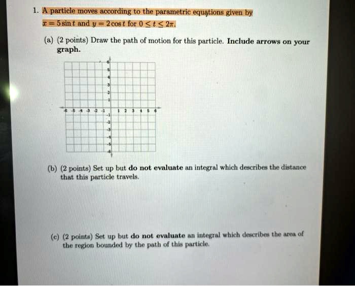 SOLVED:A particle moves according to the parametric equations given by ...