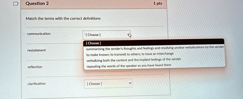 question 2 1 pts match the terms with the correct definitions ...