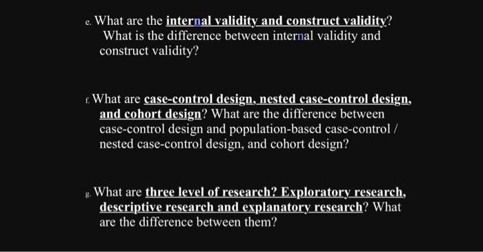 SOLVED: What are the internal validity and construct validity? What is ... SOLVED: What are the internal validity and construct validity? What is ...
