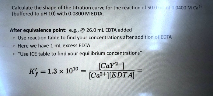 SOLVED: Calculate the shape of the titration curve for the reaction of ...