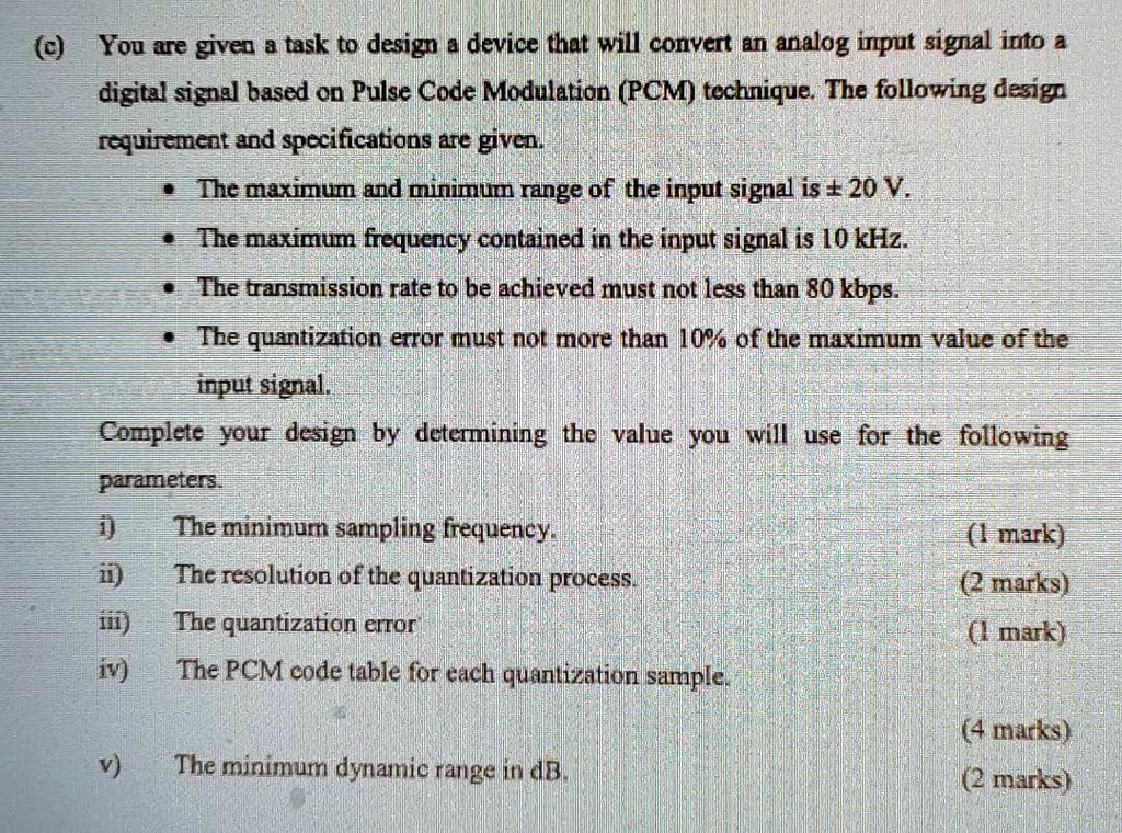 Solved C You Are Given A Task To Design A Device That Will Convert An Analog Input Signal 3208