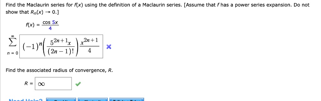 find the maclaurin series for fx using the definition of a maclaurin ...