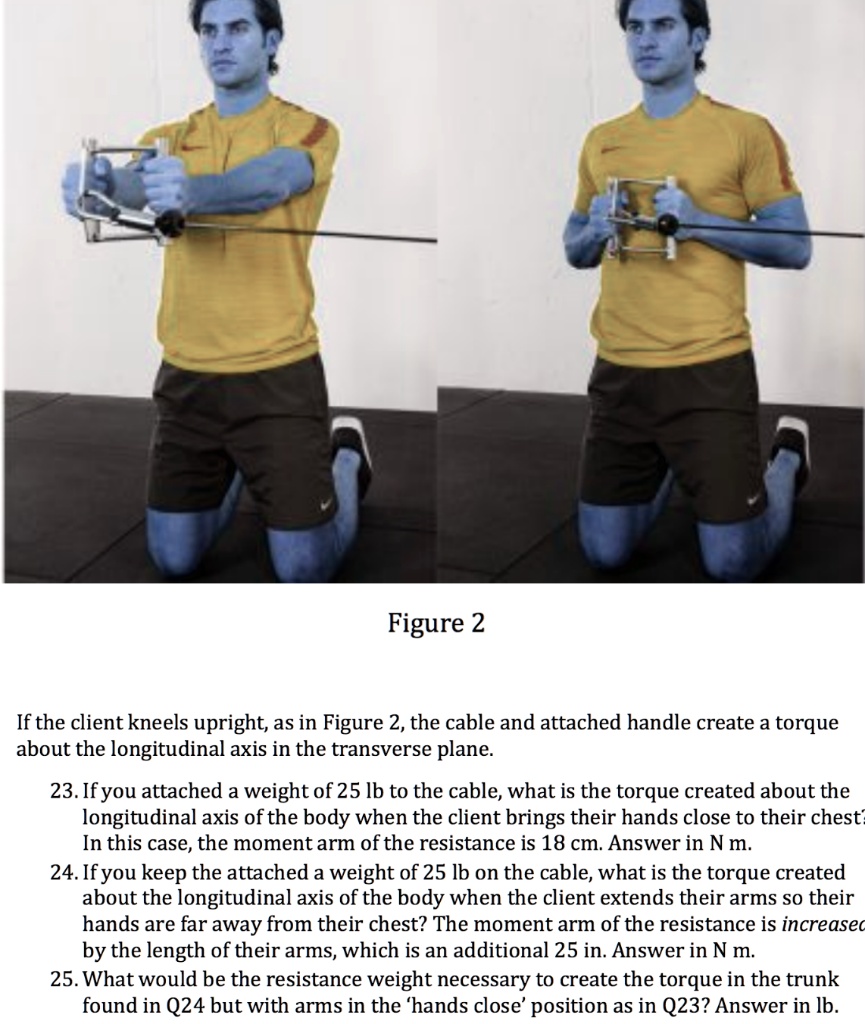 SOLVED: Figure 2 If the client kneels upright; as in Figure 2, the ...