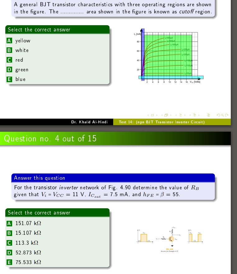 SOLVED: A general BJT transistor characteristics with three operating ...