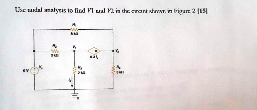 SOLVED: Help me find V1 and V2 in the circuit. Use nodal analysis to find VI and V2 in the ...