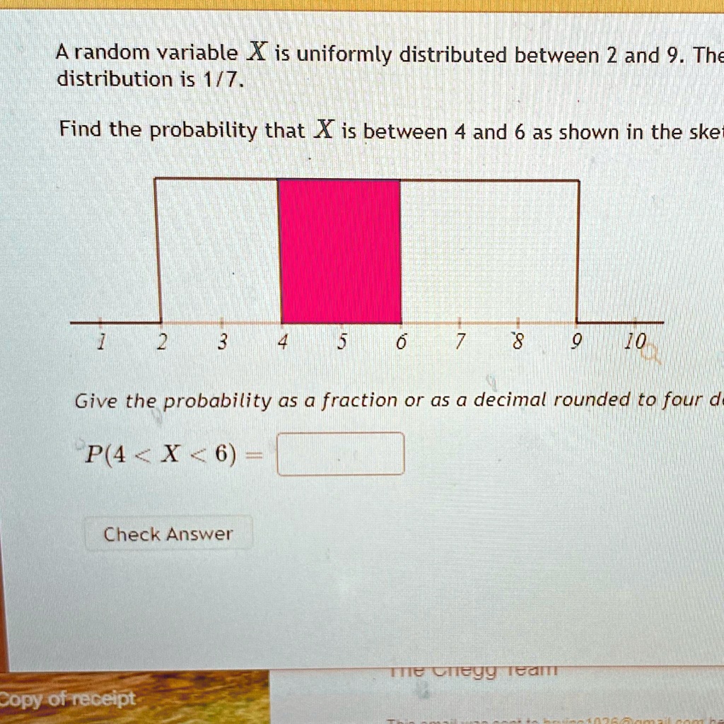 Solved A Random Variable X Is Uniformly Distributed Between 2 And 9