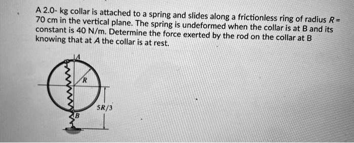 SOLVED: A 2.0-kg collar is attached to a spring and slides along a ...