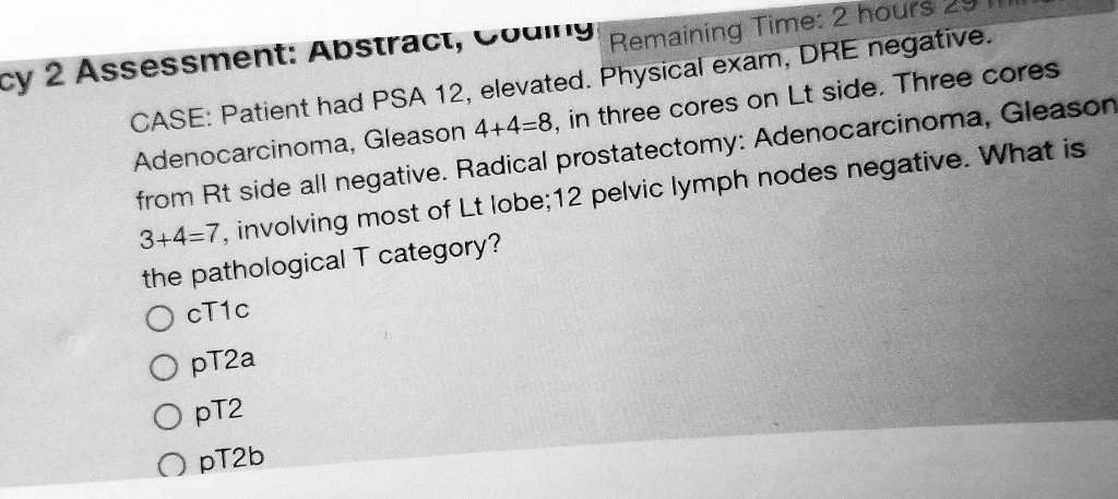 casepatient had psa 12elevatedphysical examdre negative ...