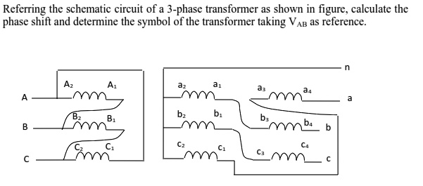 Referring the schematic circuit of a 3-phase transformer as...