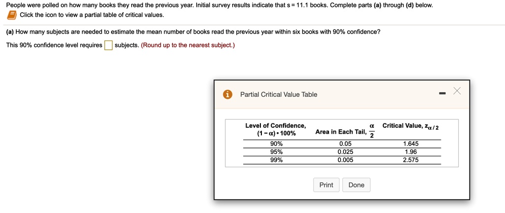 people were polled on how many books they read the previous year initial survey results indicate ...