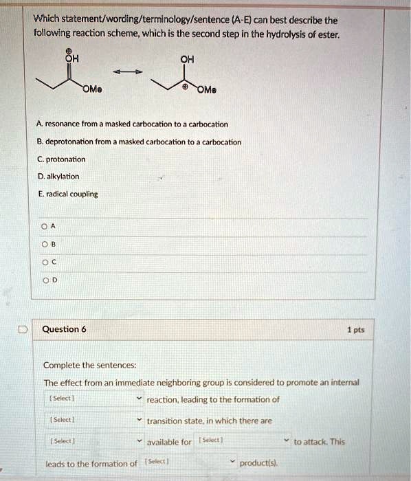 SOLVED: Texts: Which statement/wording/terminology/sentence (A-E) can best describe the ...