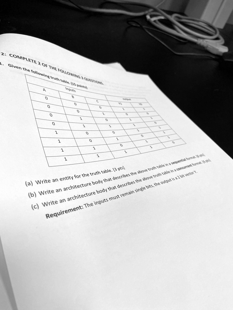 SOLVED: 2: COMPLETE2 OFTHE FOLLOWING 3 QUESTIONS. Given the following ...