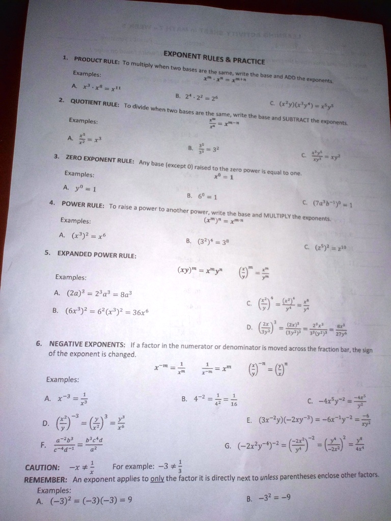 SOLVED: Pasagot din po neto salamat po EXPONENT PRODUCT RULE: To ...