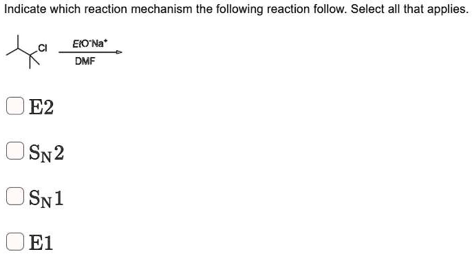 SOLVED:Indicate which reaction mechanism the following reaction follow ...