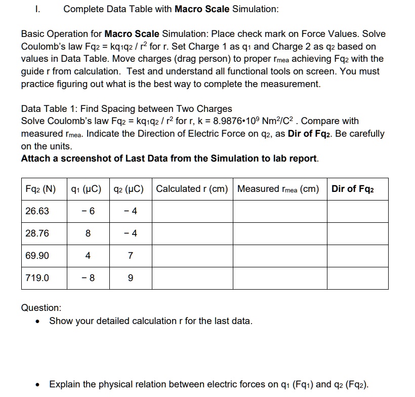 SOLVED: Complete Data Table with Macro Scale Simulation: Basic Operation for Macro Scale ...