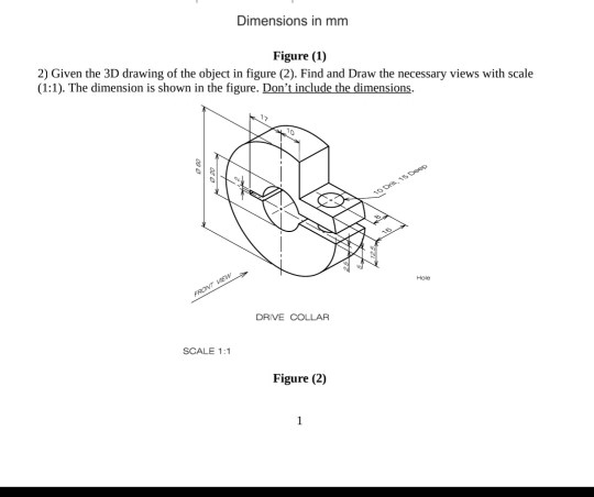 SOLVED: Dimensions in mm Figure (1) 2) Given the 3D drawing of the object in figure (2). Find ...