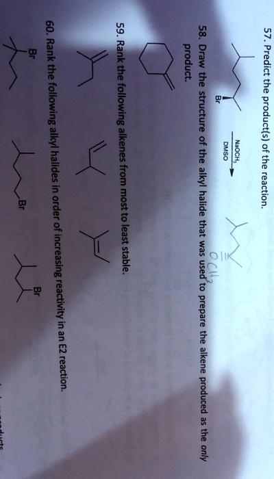 SOLVED: 8 8 Rank the Rank the following following alkyl halides alkenes ... SOLVED: 8 8 Rank the Rank the following following alkyl halides alkenes ...