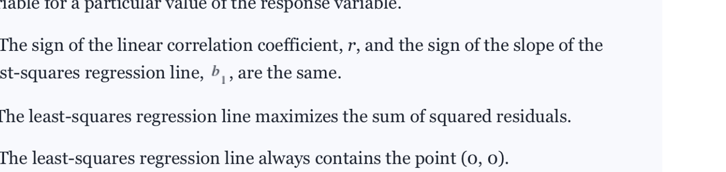 The sign of the linear correlation coefficient, r, and the sign of the ...