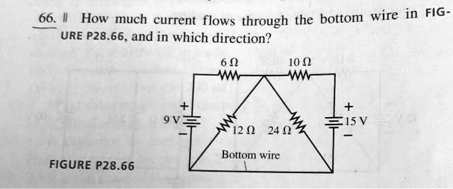 66 how much current flows through the bottom wire in fig ure p2866 and ...