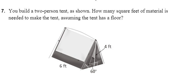 you build two person tent as shown how many square feet of material is ...