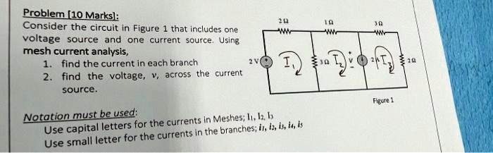 Problem [10 Marks]: Consider the circuit in Figure 1 that includes one voltage source and one ...