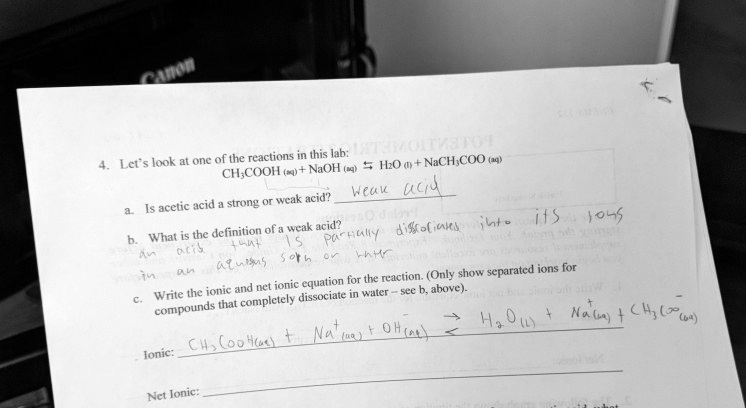 SOLVED: Let"s look at one of the reactions in this Ib: HzO a + NaCH;COO ...