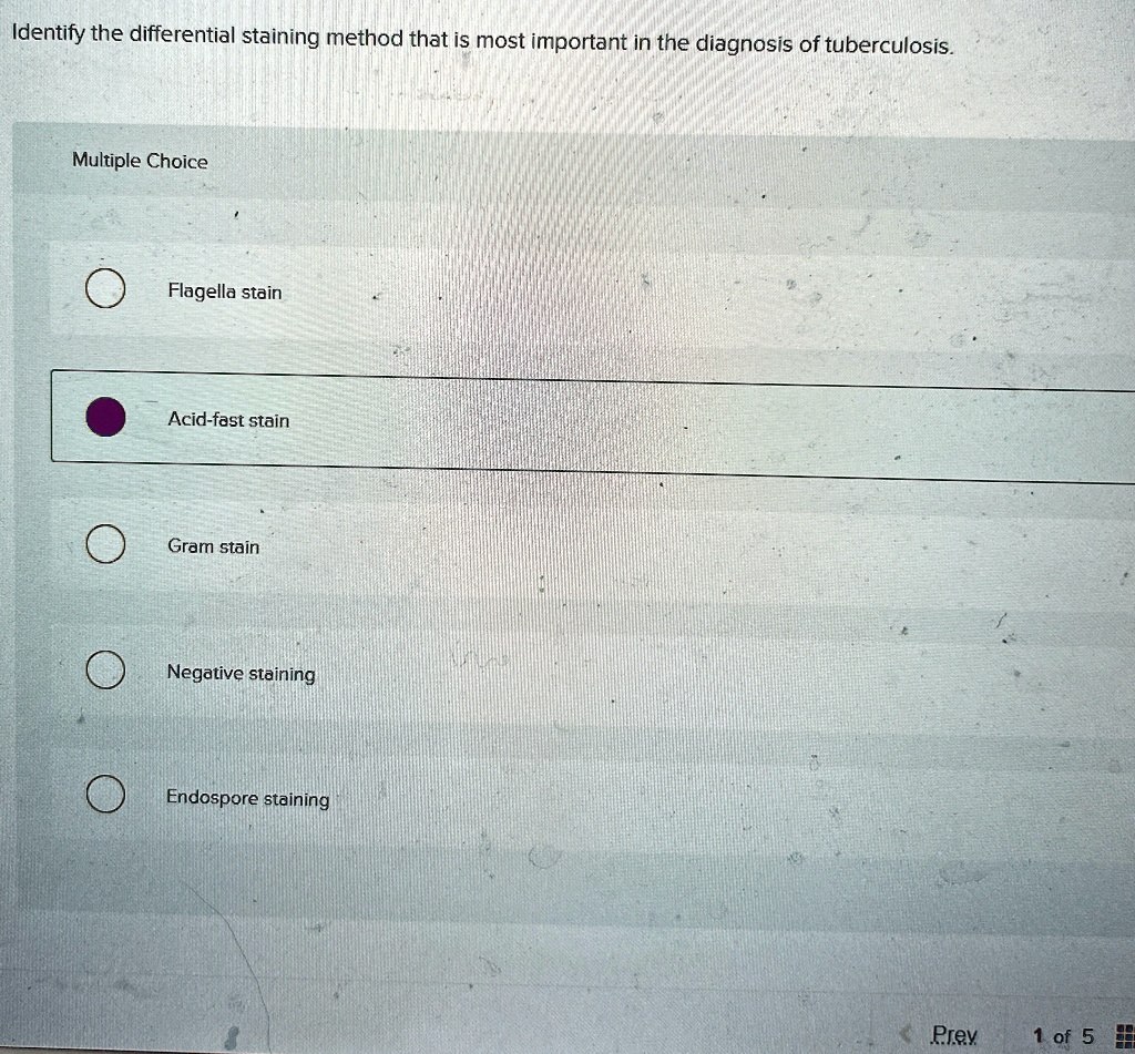 identify the differential staining method that is most important in the ...