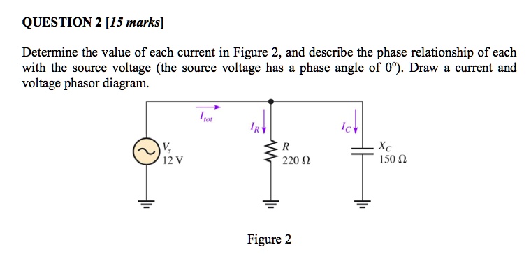 SOLVED: Determine the value of each current in Figure 2, and describe the phase relationship of ...
