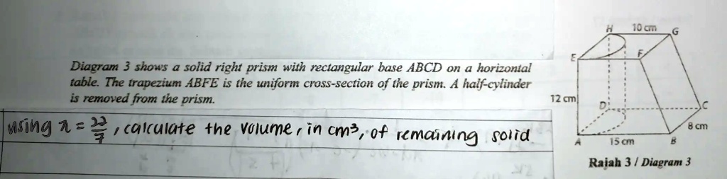 10 m diagram shows solid right prism with rectangular base abcd uo 4 norizontal 1q01 the ...