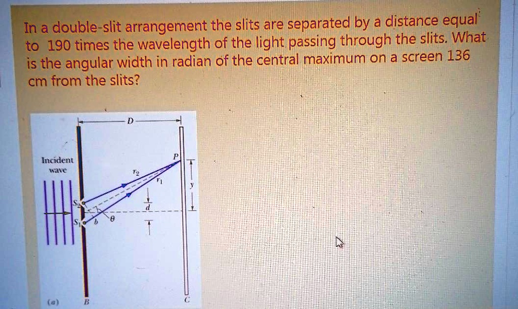 SOLVED: In a double-slit arrangement the slits are separated by a ...
