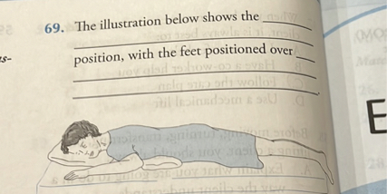 69. The illustration below shows the position, with the feet positioned ...