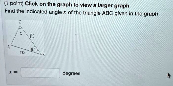 point click on the graph to view a larger graph find the indicated angle x of the triangle abc ...