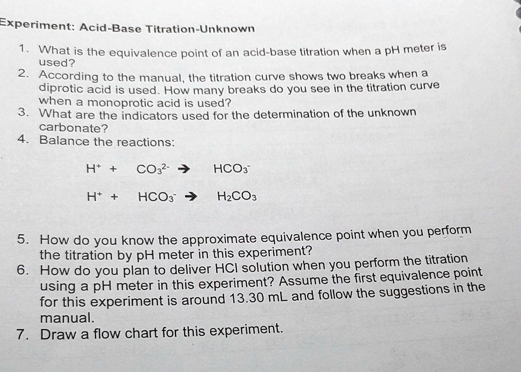SOLVED: Ácido Base Titration unknown used? when a monoprotic acid is ...