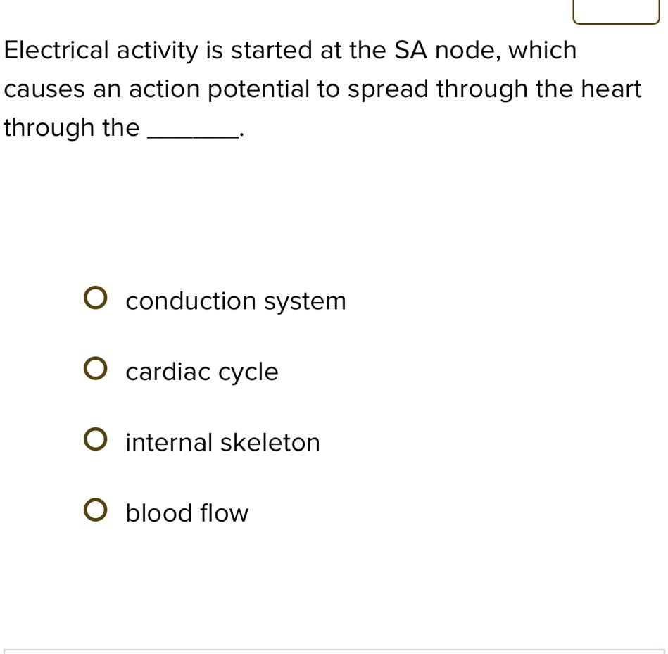electrical activity is started at the sa node which causes an action ...