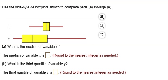 SOLVED: Use the side-by-side boxplots shown to complete parts (a ...