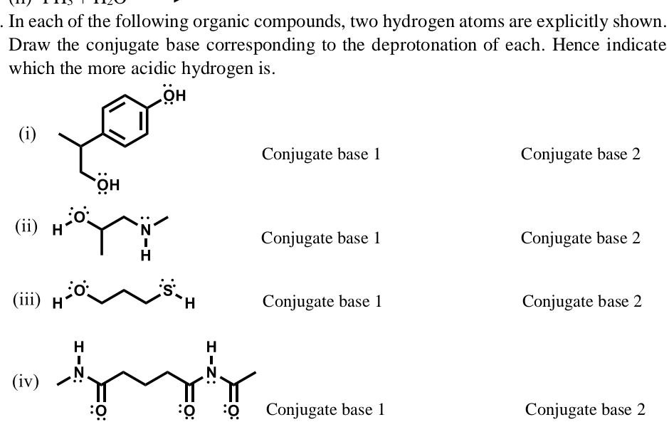SOLVED: In each of the following organic compounds, two hydrogen atoms are explicitly shown ...